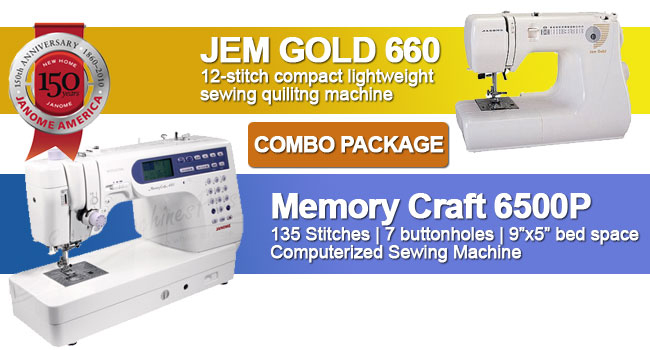 Janome Jem Gold 660 and Memory Craft 6500P Computerized Sewing Machine ...