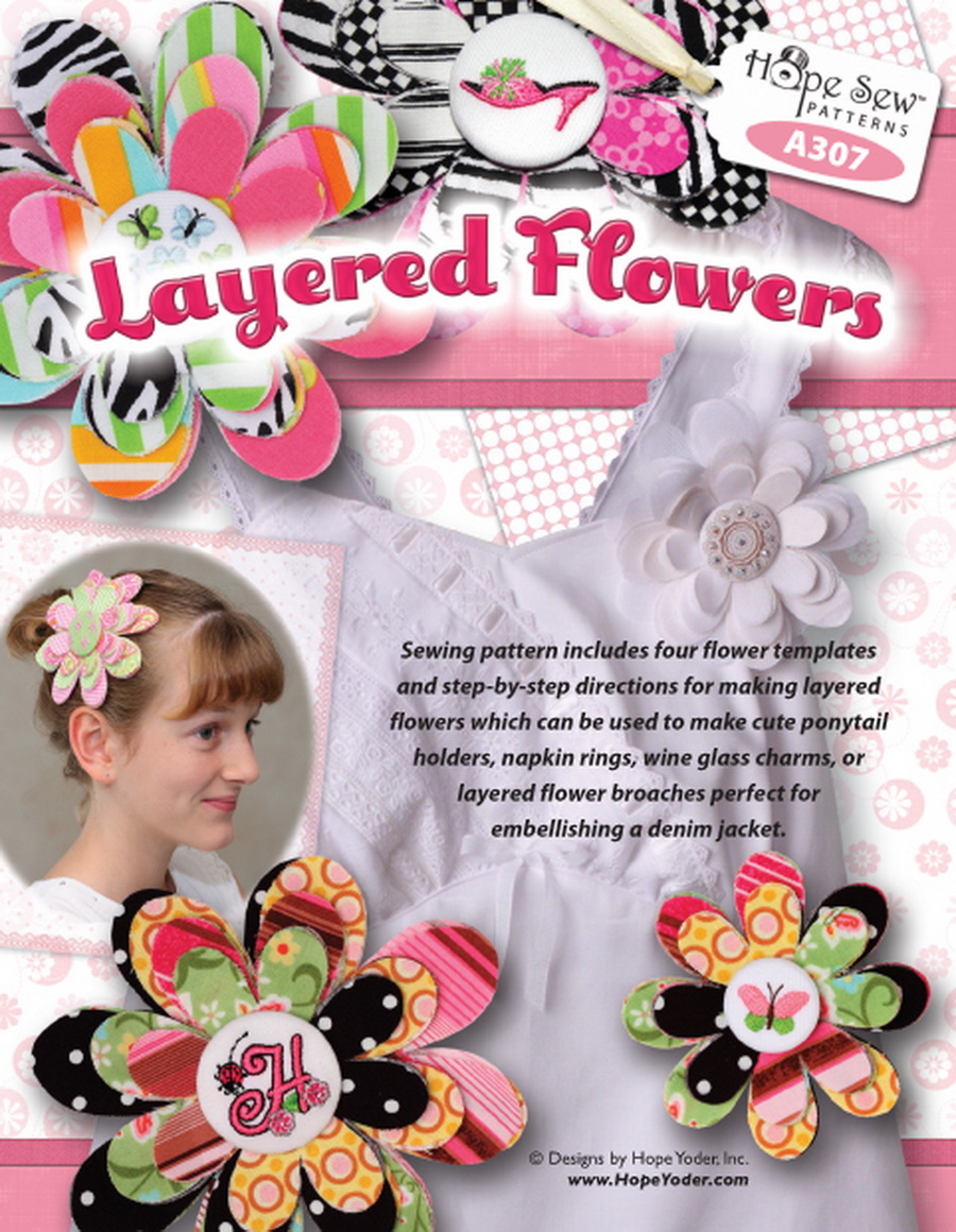 Layered Flowers In-The-Hoop Embroidery CD - Designs by Hope Yoder